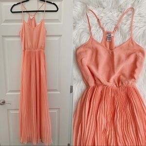 Bar III | Dresses | Bar Iii Racerback Maxi Pleated Coral Dress | Poshmark